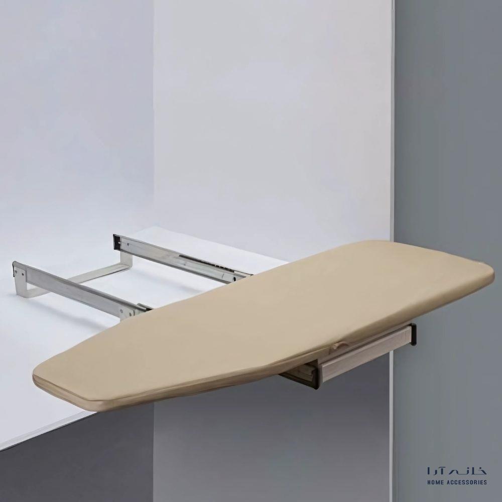 میز اتو تاشو گردان ریلی آرام بند داخل کمد ملونی 8007